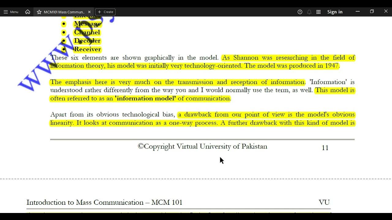 MCM101 Introduction to Mass Communication Short Lesson 04 | MCM101 Midterm & Finalterm Short ...