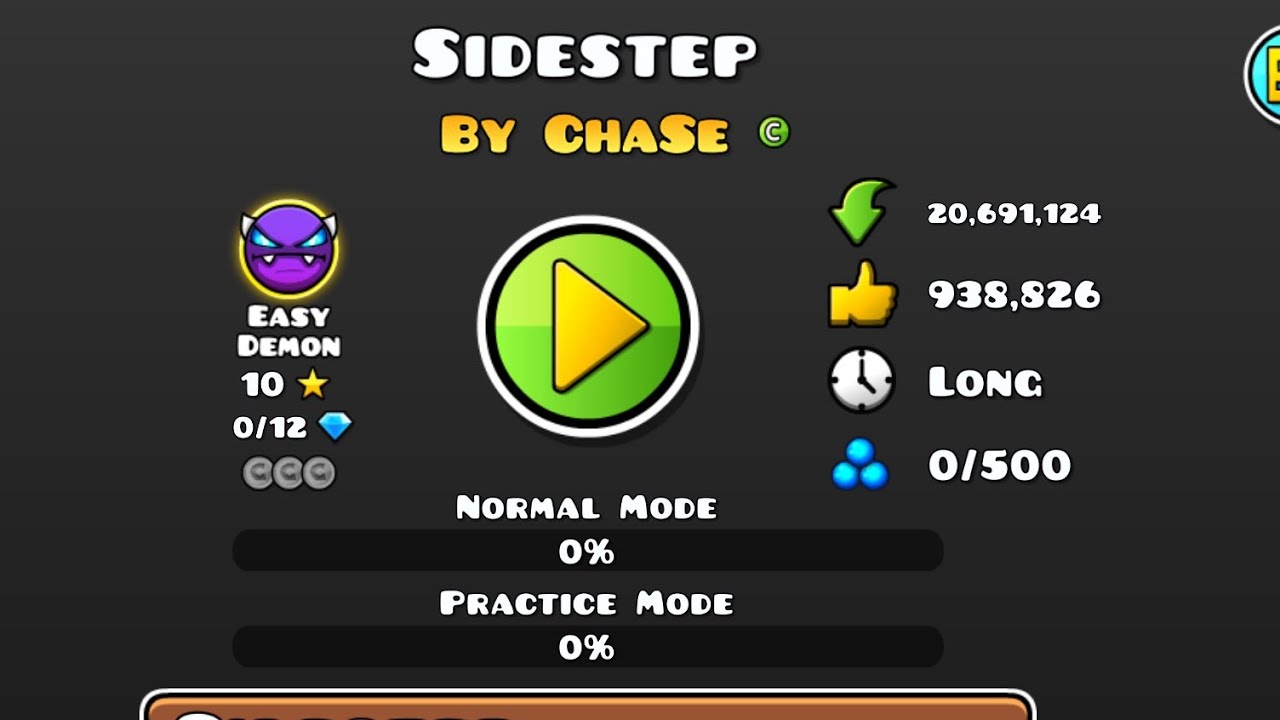 Geometry dash - Sidestep 12% By ChaSe ⁠ (GMD completion of 2.2) (Easy ...