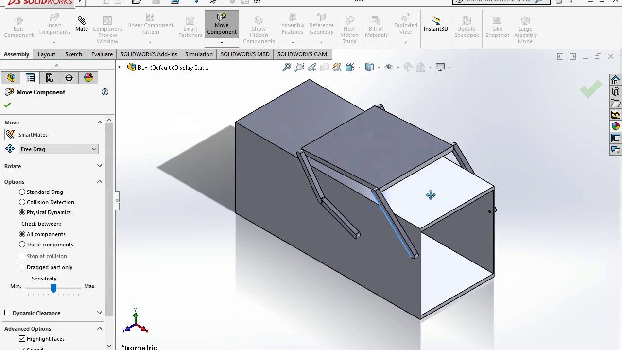 Solidworks Cargo Door Mechanism 01 - YouTube