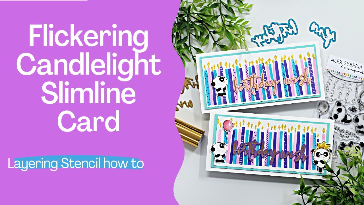Flickering Candlelight Stenciled Slimline Card - YouTube