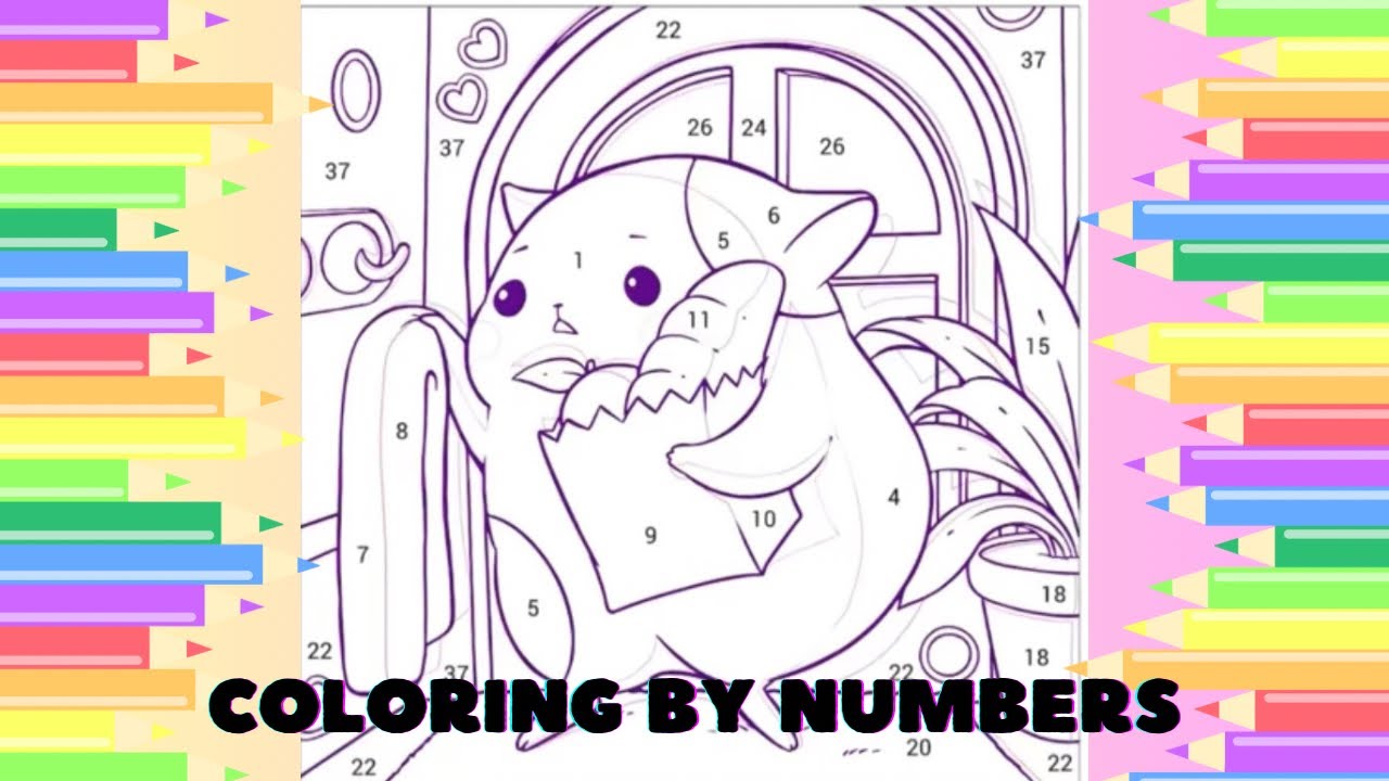Coloring by Numbers| Hamster| Coloring Pages for Kids| Painting by ...