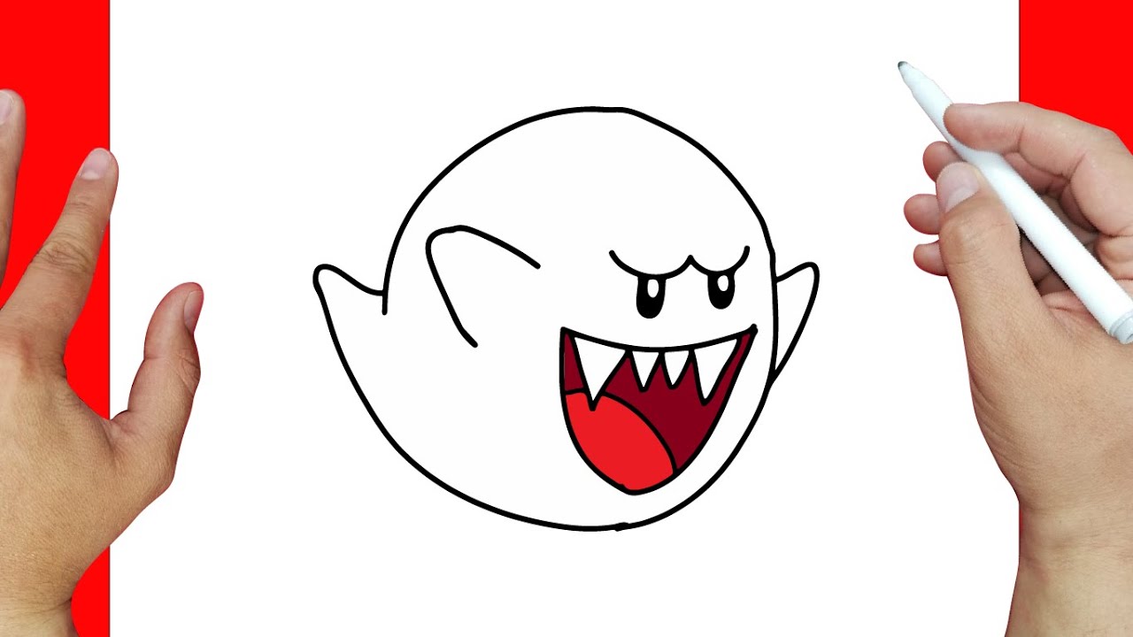 como dibujar al fantasma de mario bros | Dibujos fáciles - YouTube