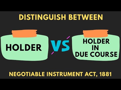 Holder vs Holder in Due Course | Negotiable Instrument Act | Case Laws ...