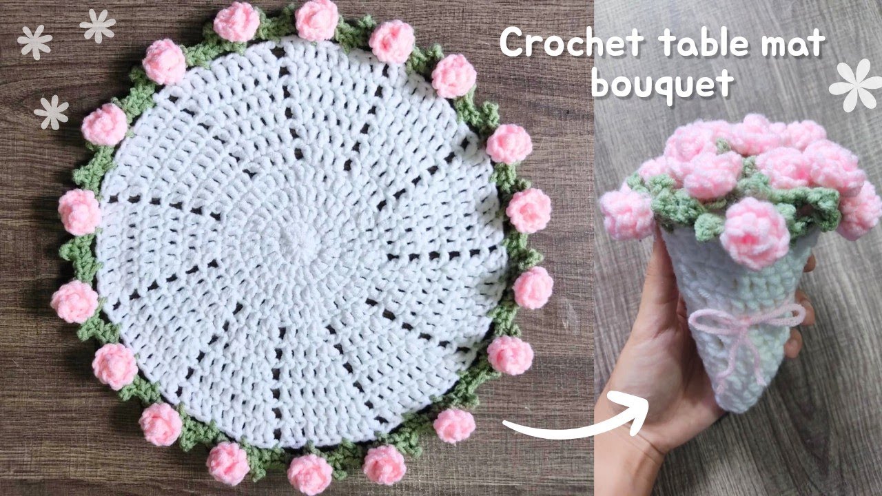 How to Crochet a Flower Bouquet Table Mat 🌸🧶 | Easy Beginner Tutorial ...