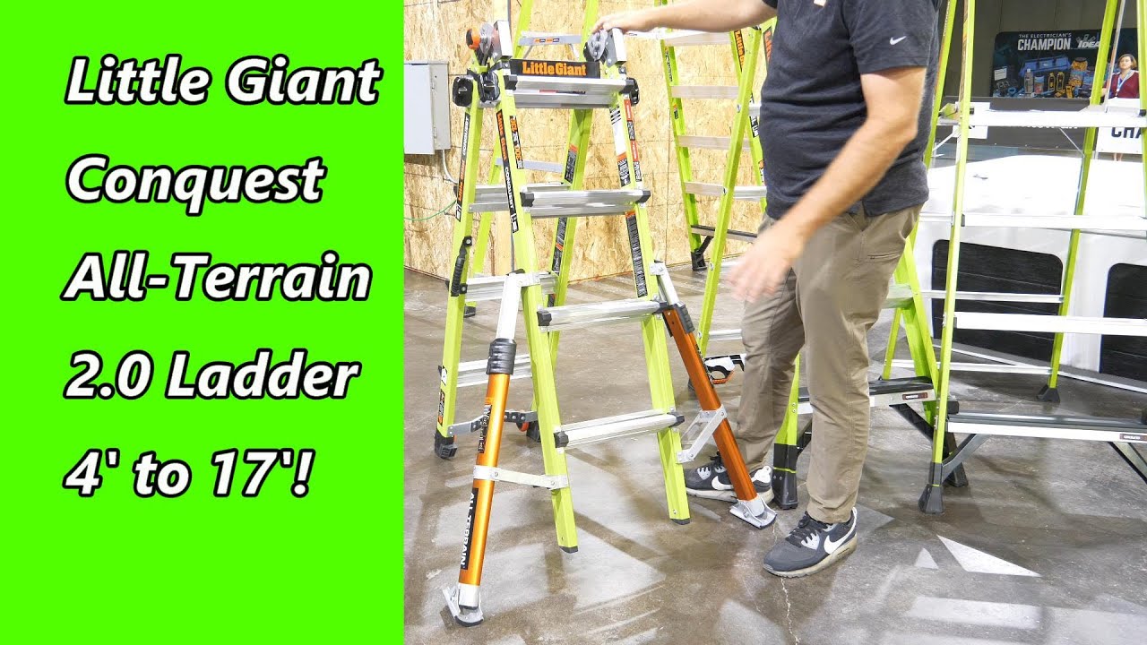 Little Giant Conquest 2.0 All Terrain Ladder: 4' to 17'! Fiberglass ...