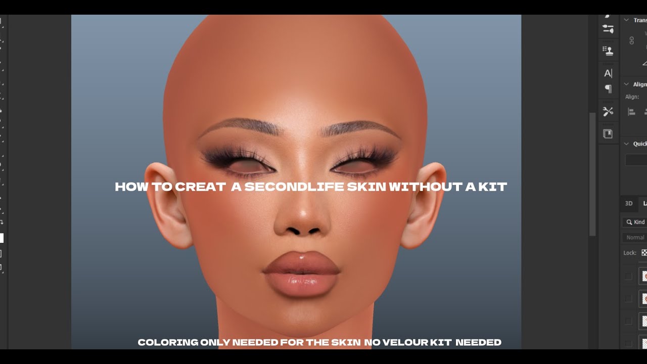 HOW TO CREATT A SECONDLIFE SKIN WITHOUT A KIT [ DRAWING ONLY] - YouTube