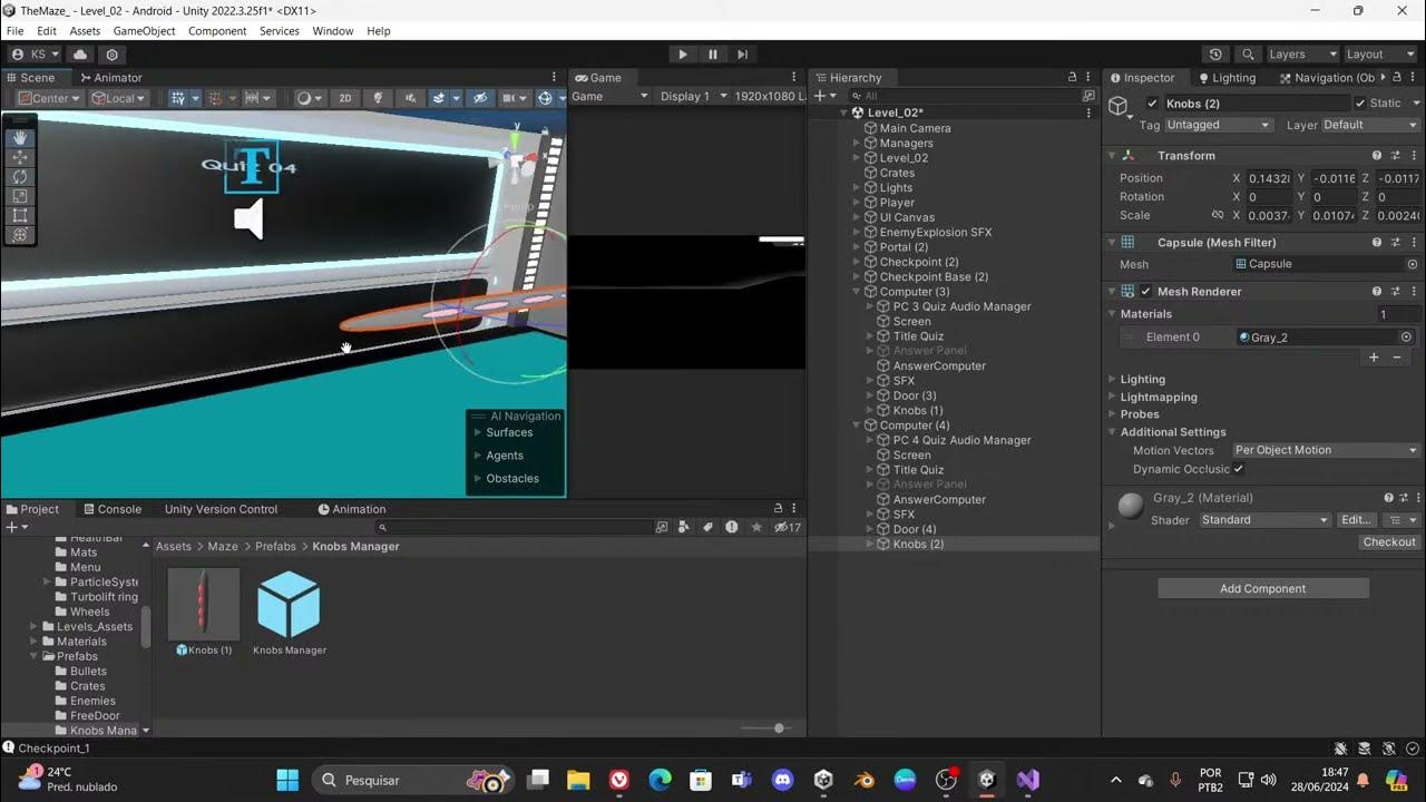 Indicadores do Quiz - The Maze (Unity) - part 4 - YouTube