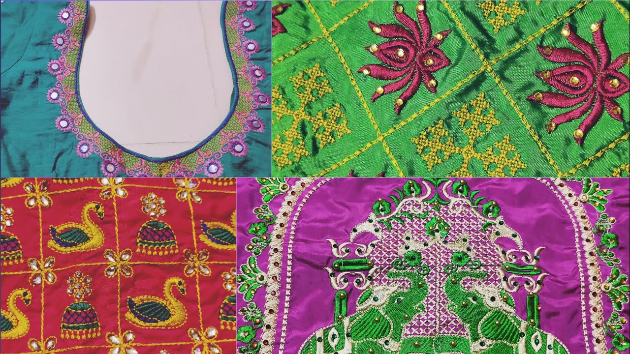 Computer embroidery blouse designs with address - YouTube