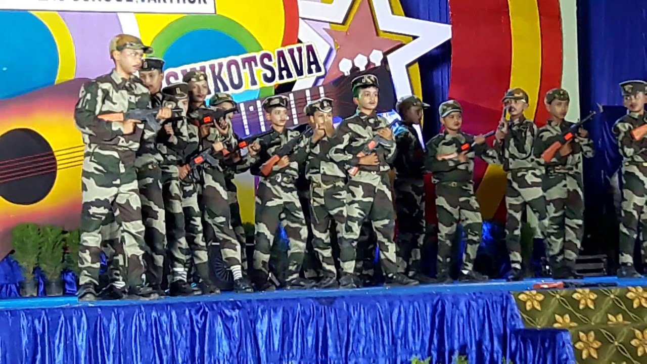 Military dance from Vagdevi Vilas school 5std students 2018 annual day ...