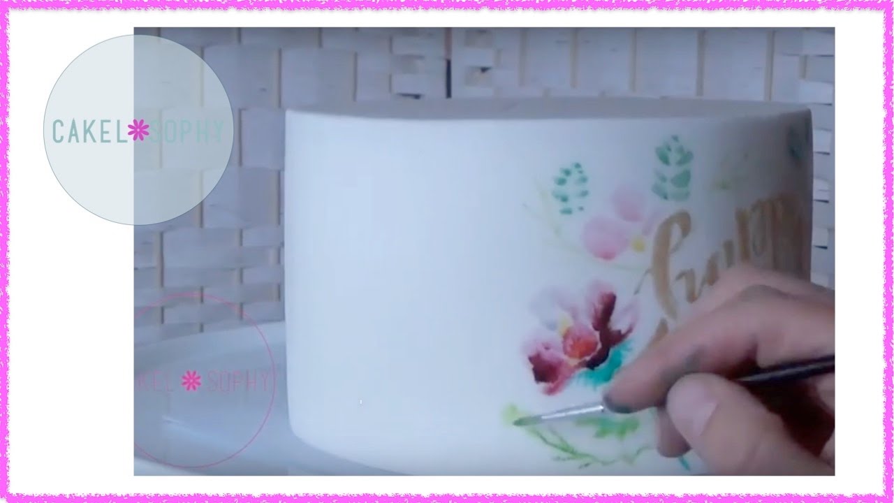 PAINTING Watercolour on FONDANT The EASY Way! - YouTube