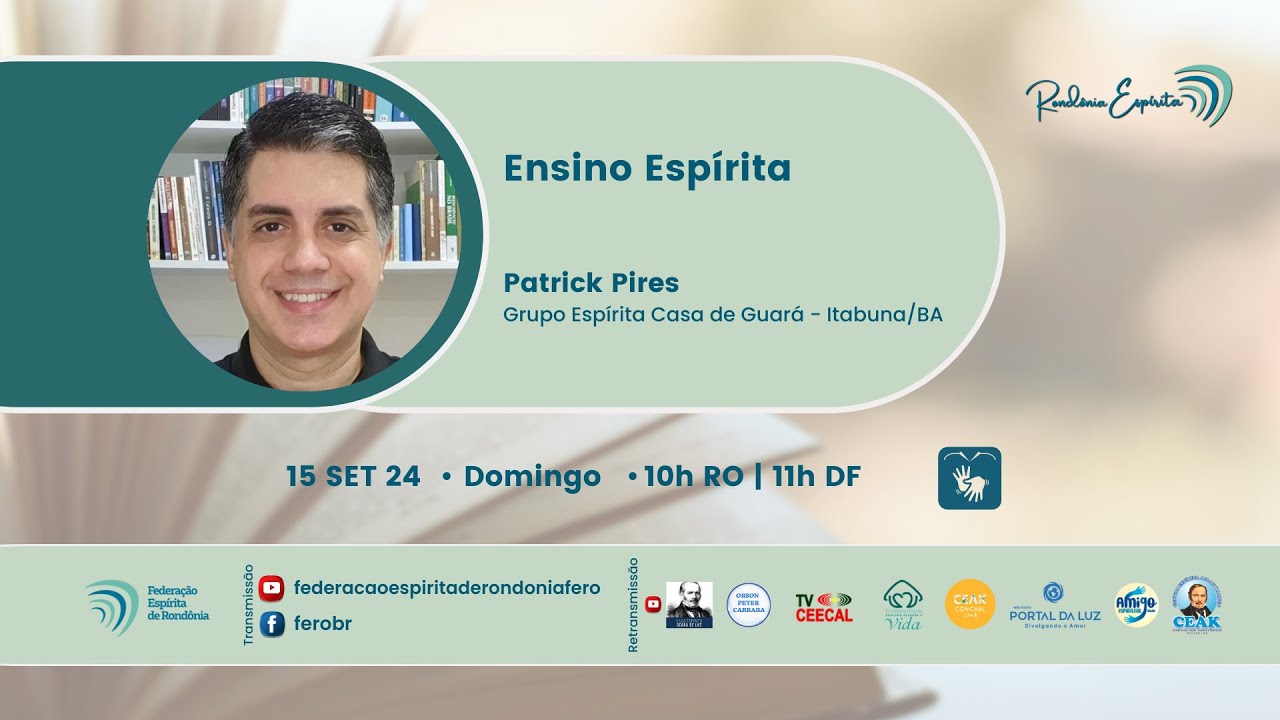 Rondônia Espírita | Ensino Espírita | Patrick Pires - YouTube