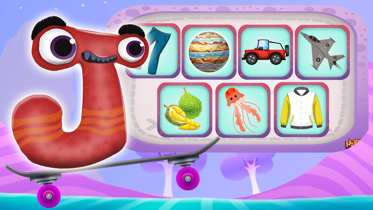 Letter J | Monster Alphabet Skateboard for Kids | Phonics | Educational ...
