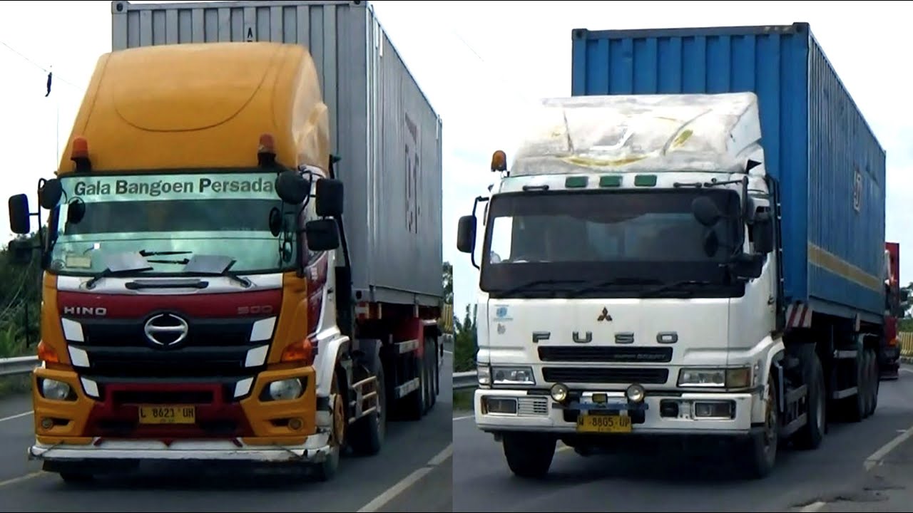 FULL CONTAINER TRUCKS !! FUSO SUPER GREAT, HINO 500, SCANIA TRUCK ...