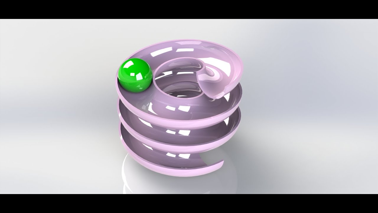 Solidworks Tutorial Mate of Ball & Helix Ramp with motion analysis ...