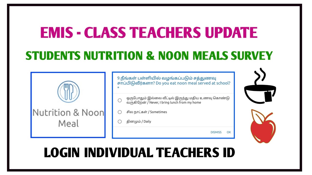 How to class teacher update students Nutrition & Noon meals survey ...