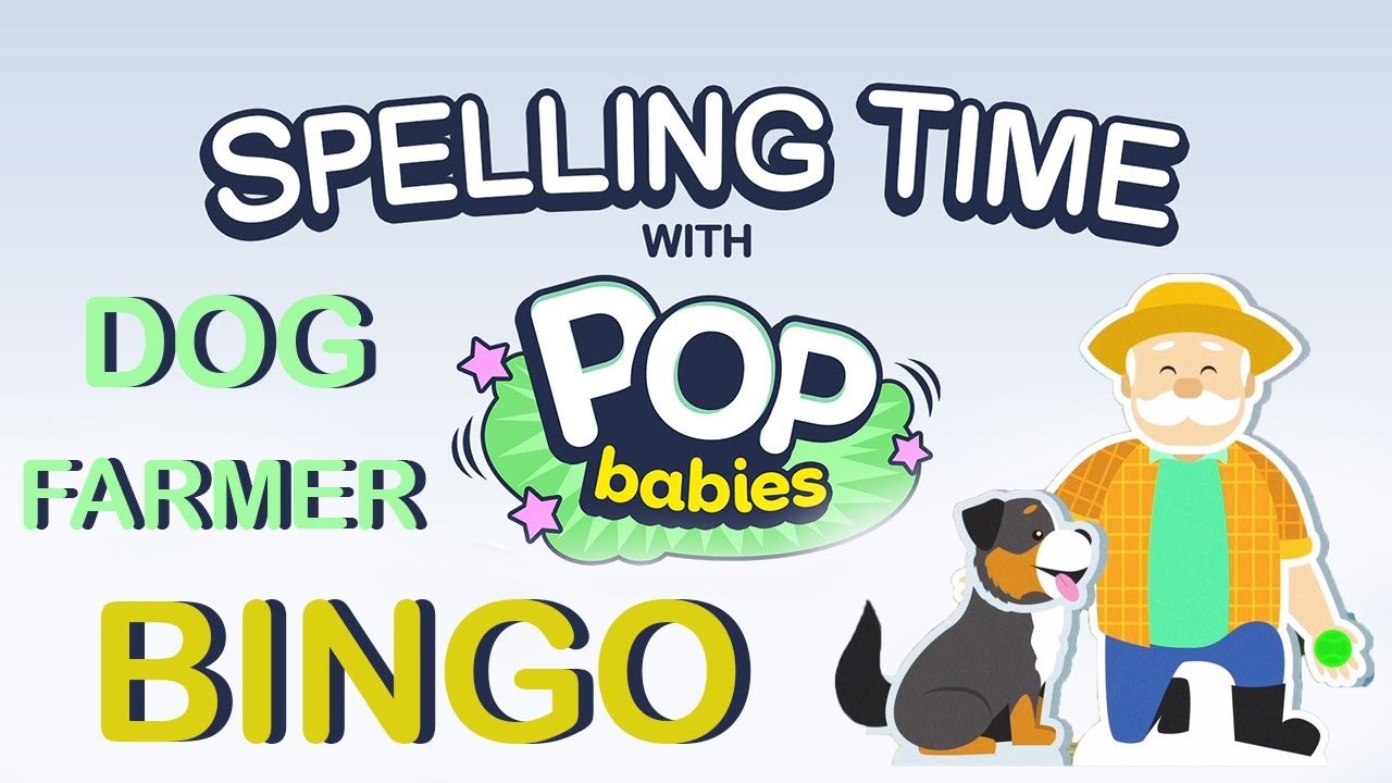 FARMER - DOG - BINGO | Spelling Time With Pop Babies | Nursery Rhymes ...