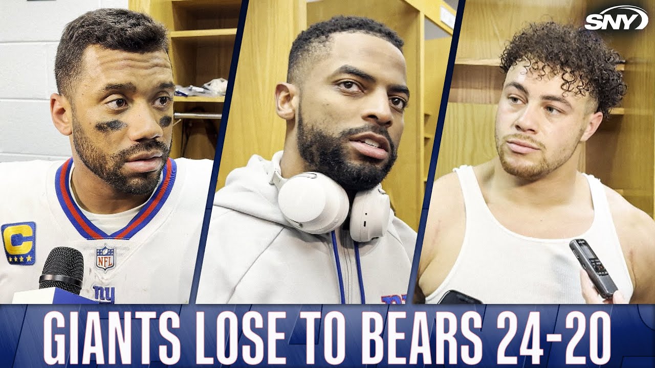 Russell Wilson, Darius Slayton and Theo Johnson on Giants' 24-20 loss ...