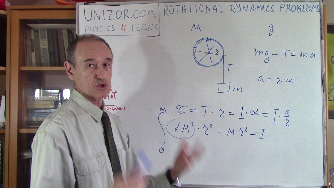 Unizor - Physics4Teens - Mechanics - Rotational Dynamics - Problems - YouTube