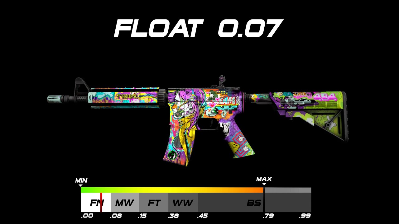 CSGO M4A4 | In Living Color - Skin wear/float - YouTube