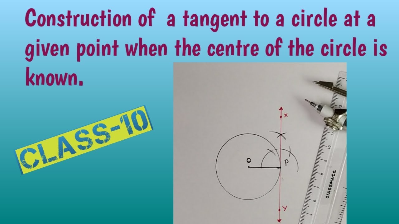 Construction of a tangent to a circle when center of the circle is ...