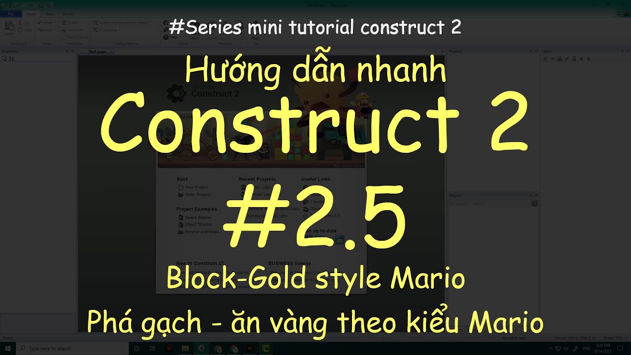 Mini tutorial Construct 2-3 | Học nhanh Construct 2-3 | Block Mario ...