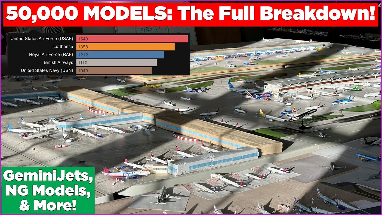50,000 Model Aircraft: 5000 GeminiJets, 2500 B747-400's, & More! - YouTube
