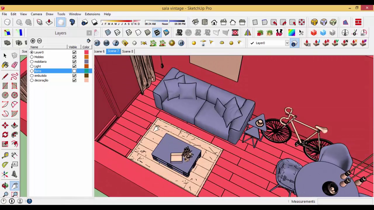 Curso modelagem Sketchup - BM maquetes - Aula 07 - Layers - YouTube