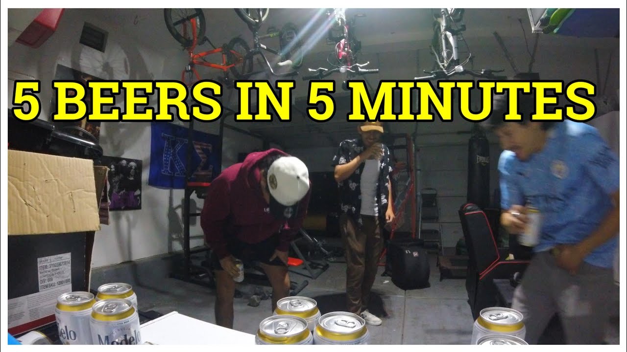 5 BEERS IN 5 MINUTES CHALLENGE - YouTube