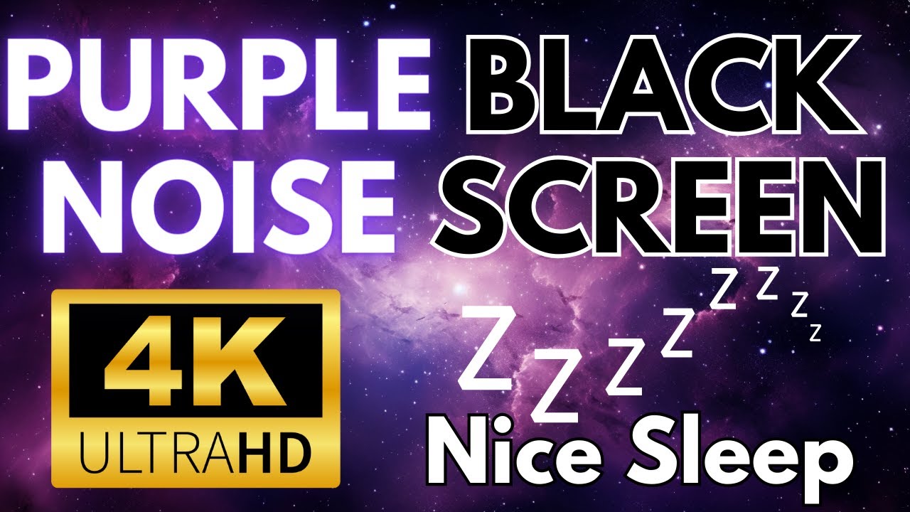 Psychedelic Purple Noise for Tinnitus Relief: 10 Hours Black Screen ...