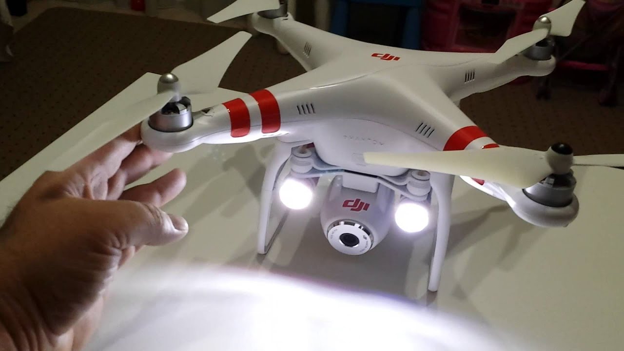 Dji phantom 2 vision with headlights - YouTube