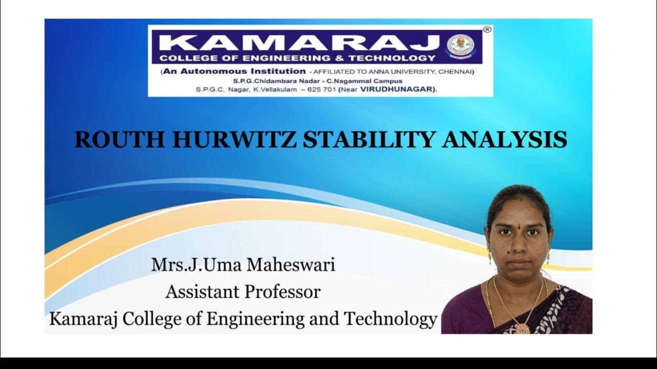 Routh Hurwitz Stability Analysis in Control Systems - YouTube
