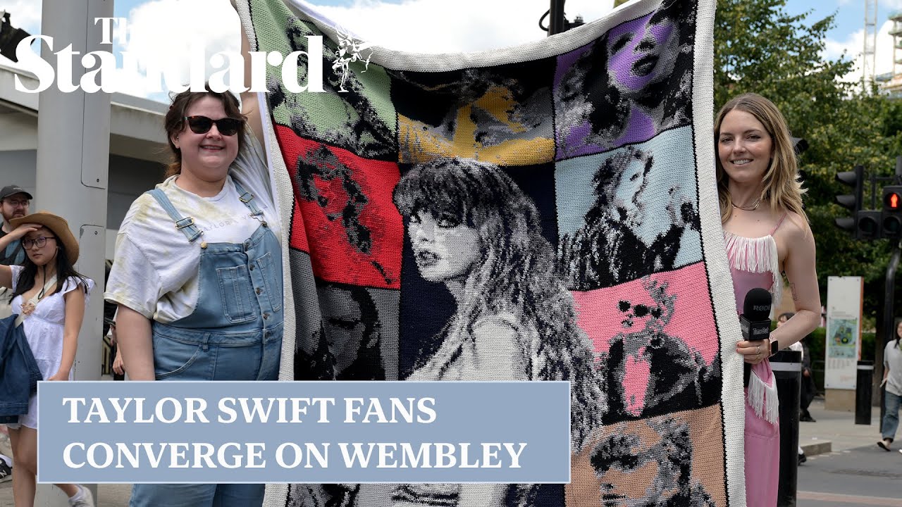 Thousands of Taylor Swift fans gather for Wembley concert - YouTube