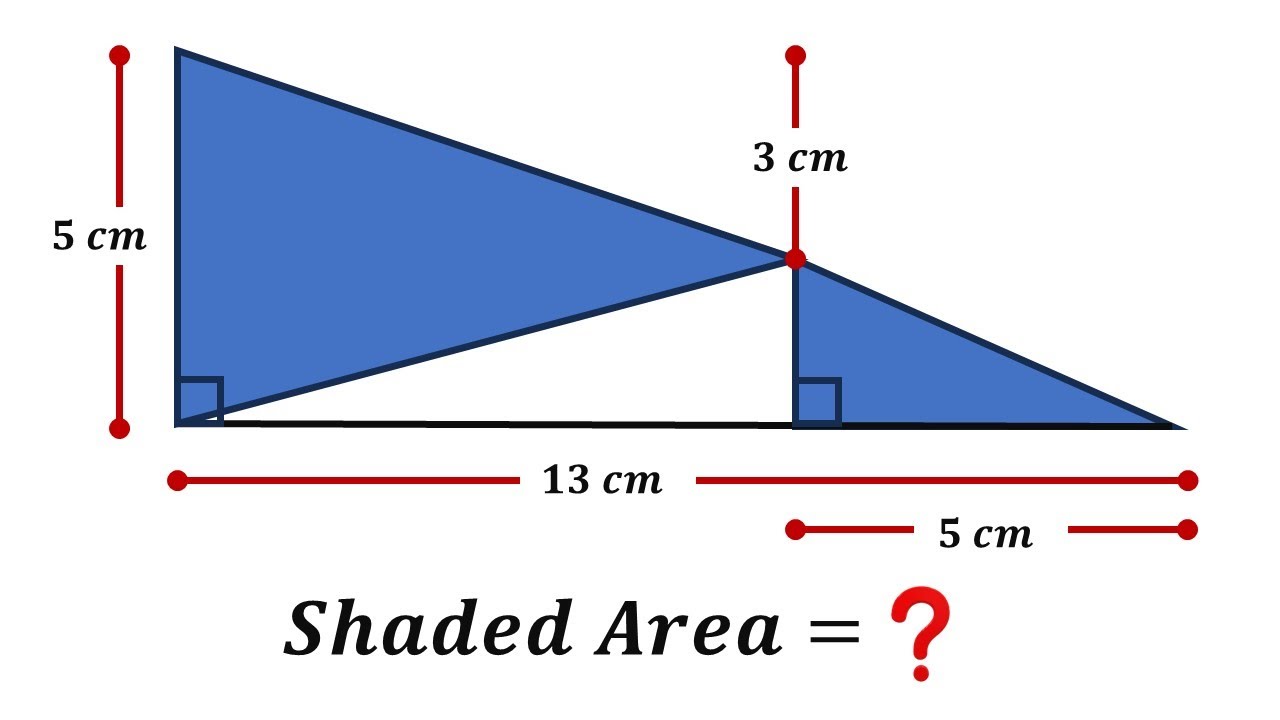 Find the area of the blue shaded region #math #maths - YouTube