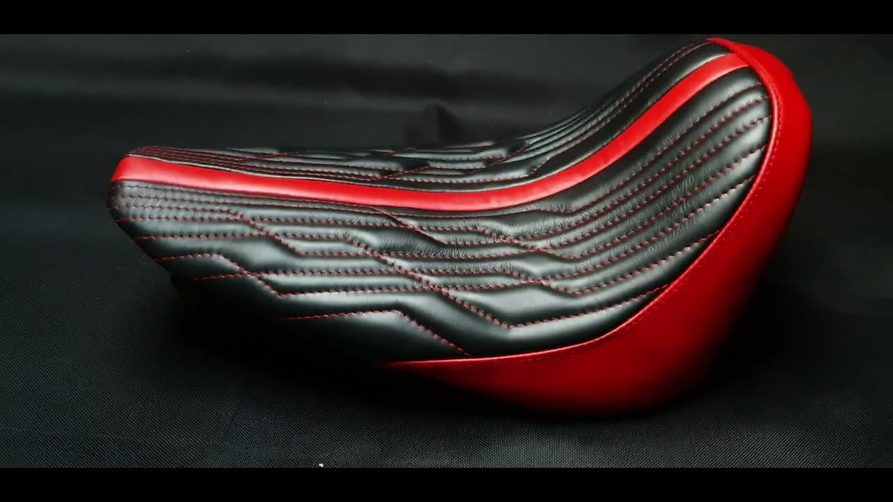Harley Davidson Custom leather seat - YouTube