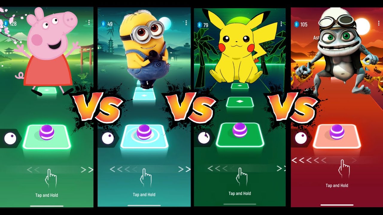 Peppa Pig - Minion - Pikachu - Crazy Frog | Tiles hop EDM Rush! # ...
