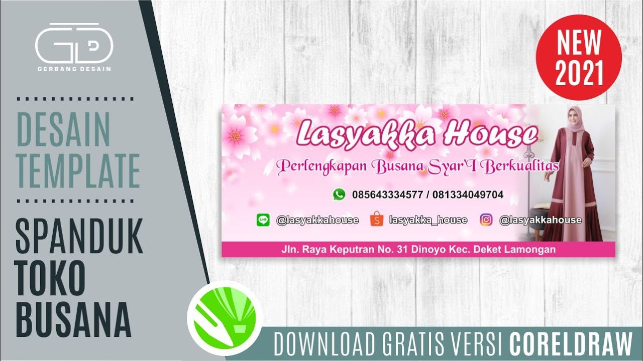 TEMPLATE DESAIN SPANDUK TOKO BUSANA - YouTube