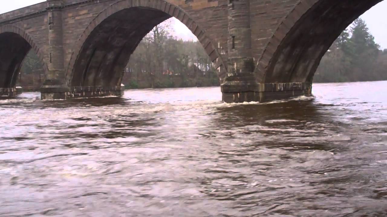 River Tay In Spate Telford Bridge Dunkeld Highland Perthshire Scotland ...