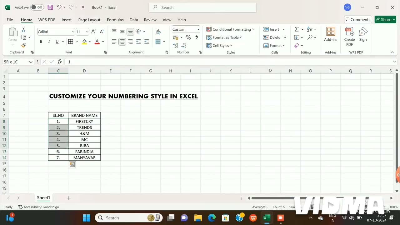 How to customise your numbering style in excel#excel #shortcut#easy key ...