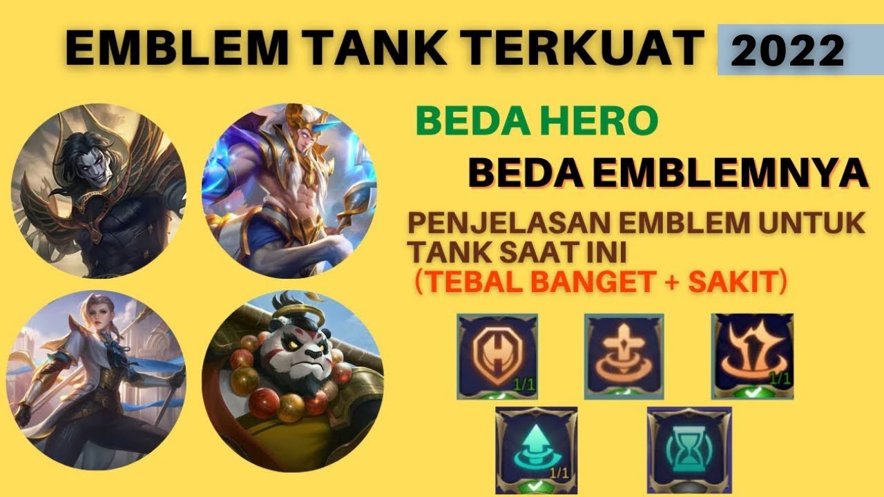 CARA SETTING EMBLEM TANK TERKUAT DI MOBILE LEGENDS 2022!! EMBLEM TANK ...