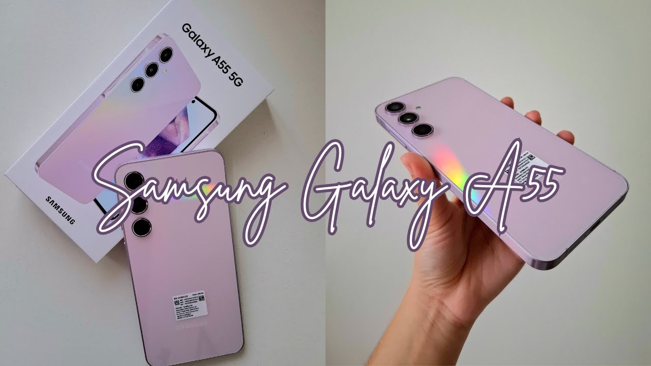 Samsung Galaxy A55 Unboxing (in Awesome Lilac) ┃ accessories + bonus ...