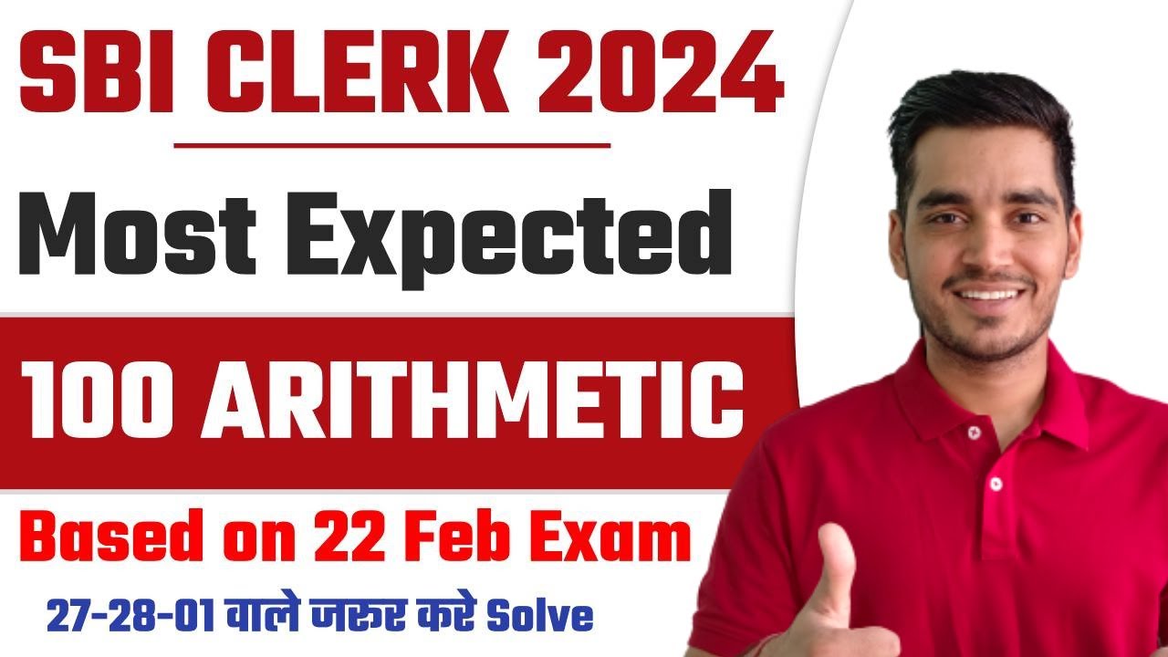 100 Arithmetic for SBI clerk in ONE SHOT 🎯 by Vikas Jangid - YouTube