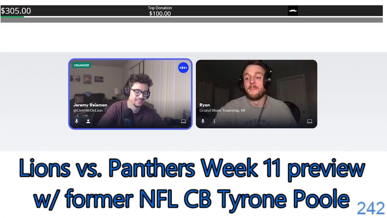 Lions vs. Panthers preview with former NFL CB Tyrone Poole - YouTube