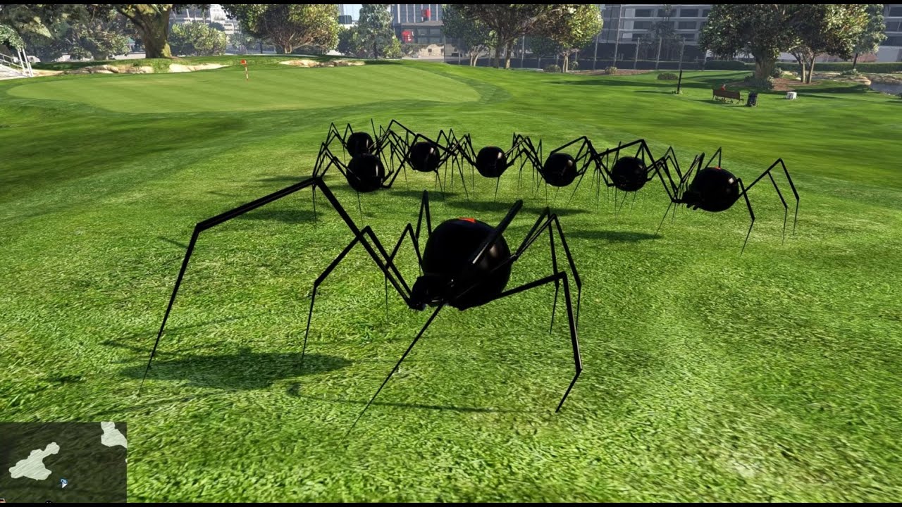 GTA V : Giant Black Widow Spiders Swarming Los Santos!! - YouTube