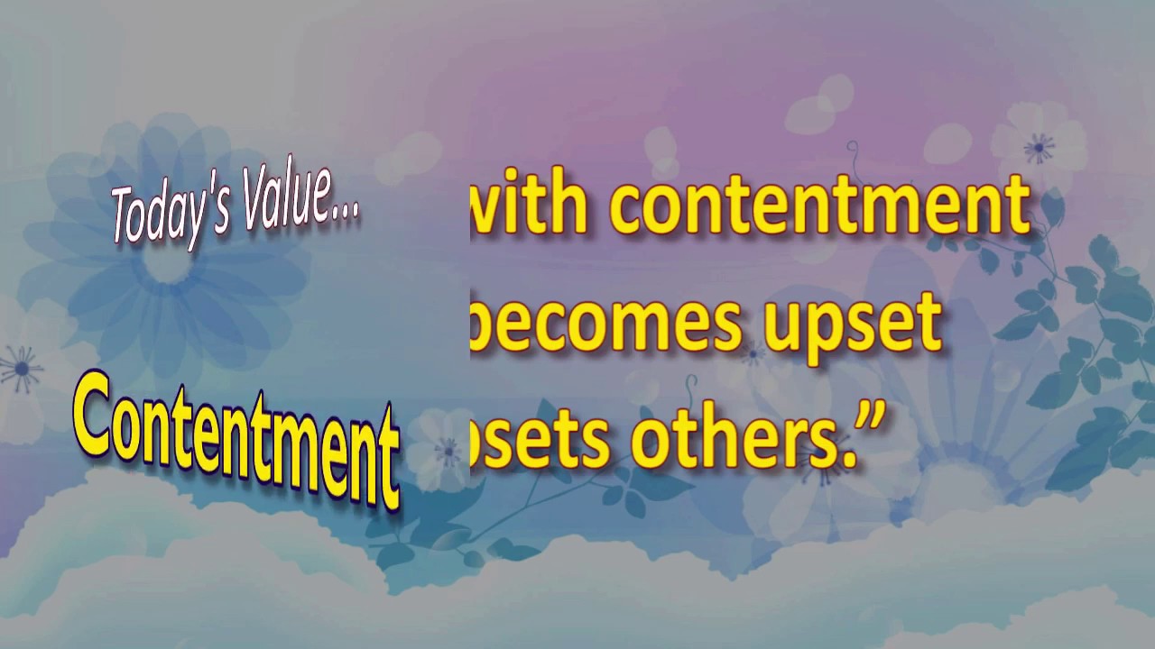 191 _ Today's Value ... Contentment - YouTube