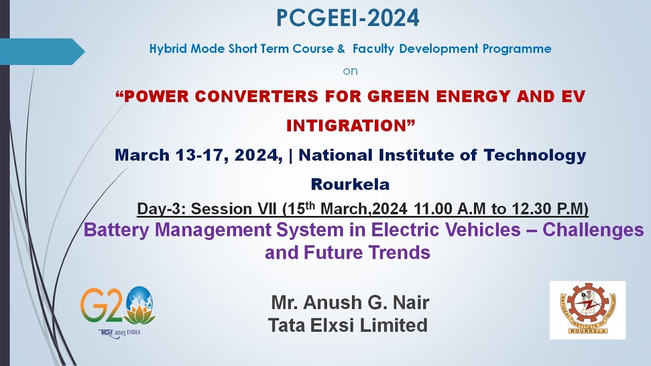 PCGEEI-2024: Session 7: Mr. Anush G. Nair, Tata Elxsi Limited - YouTube