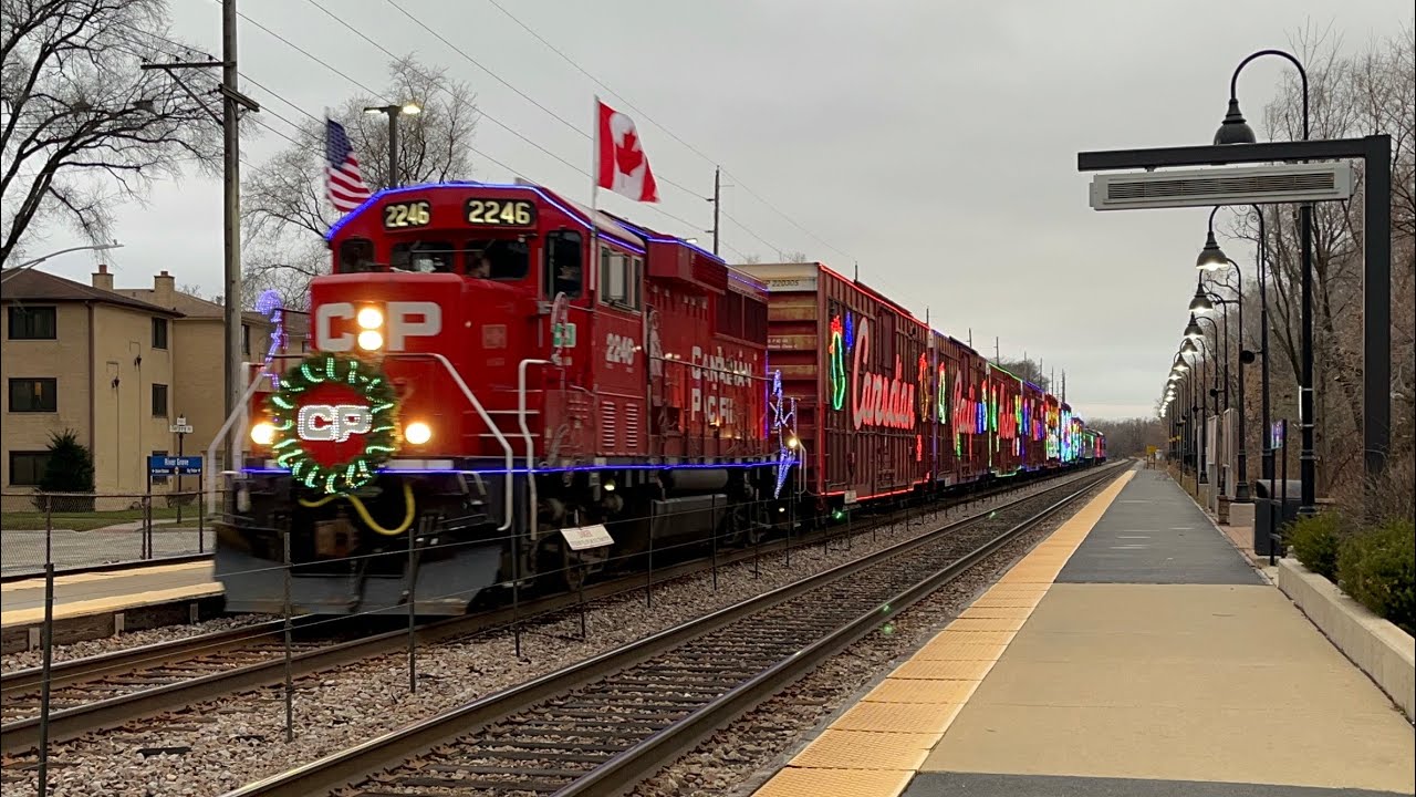 Canadian Pacific 2246 leading the CPKC Hoilday train at River Grove ...