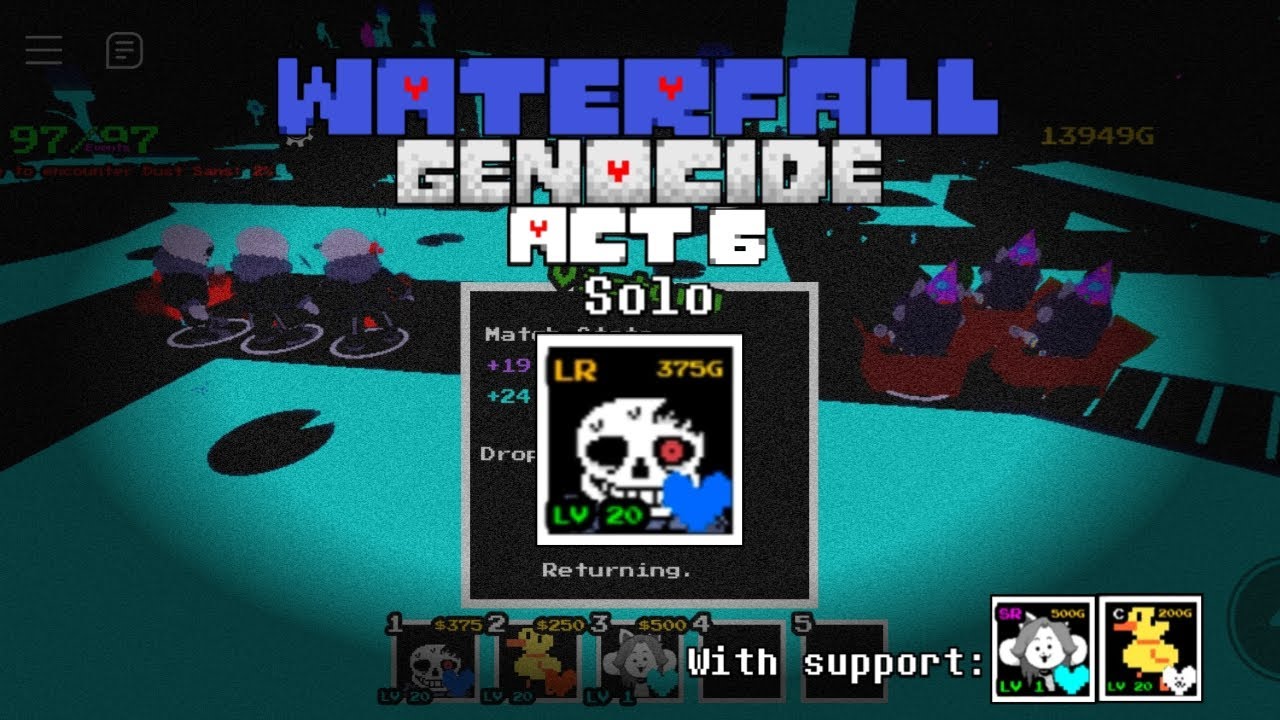 Solo Waterfall Act 6 with Horror Sans (Genocide) | Roblox Undertale ...