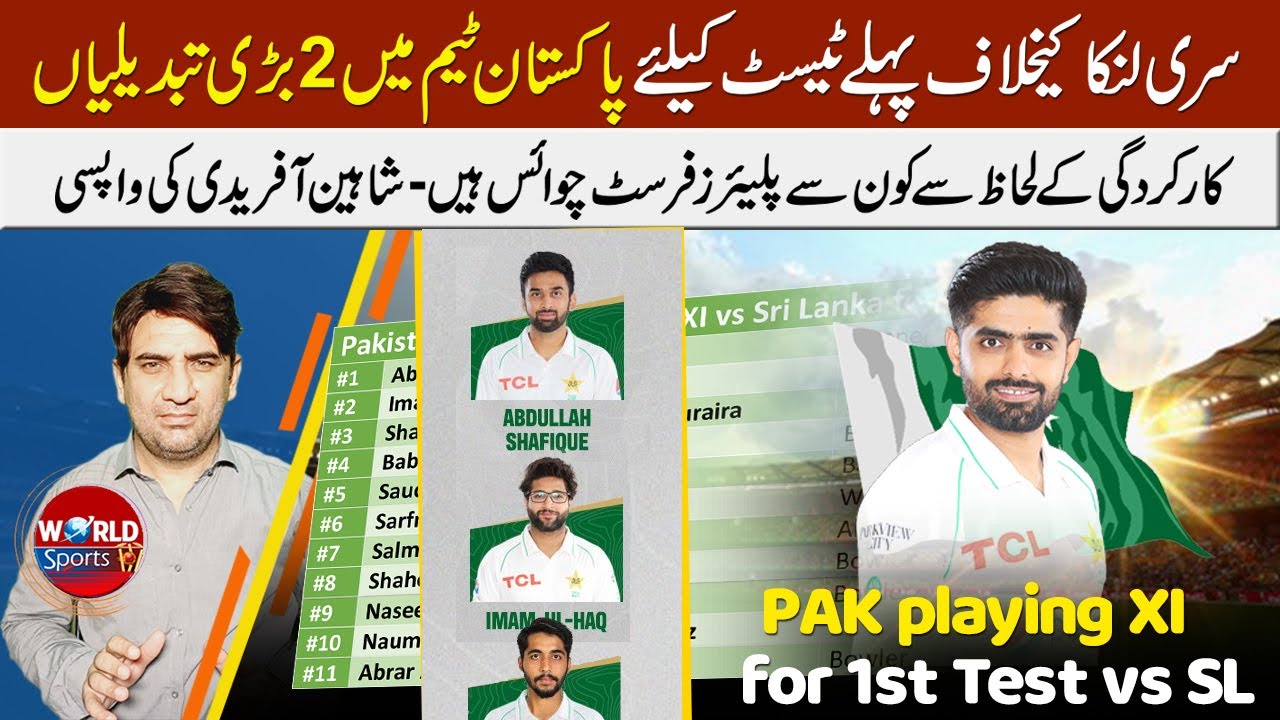 Pakistan Playing Xi Vs Sri Lanka For 1st Test All Players