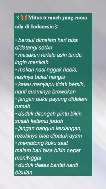 mitos ter aneh yang hanya ada di indo 🤣😭 #shorts #mitos #indonesia - YouTube