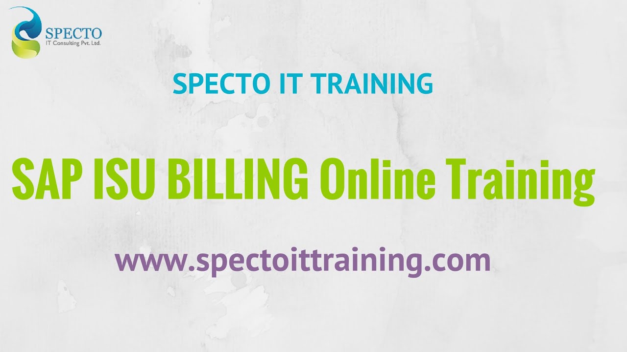 SAP ISU -Billing Invoicing And Device Management Online Training | spectotraining - YouTube